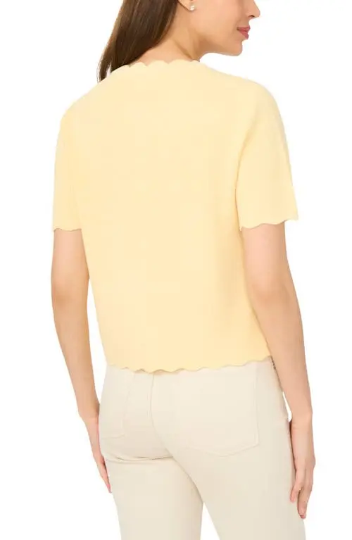 CECE DUPRAZ Scalloped Short Sleeve Cardigan