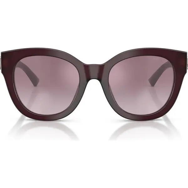 JIMMY CHOO 51mm Round Sunglasses - Opaline Prune/violet Silver