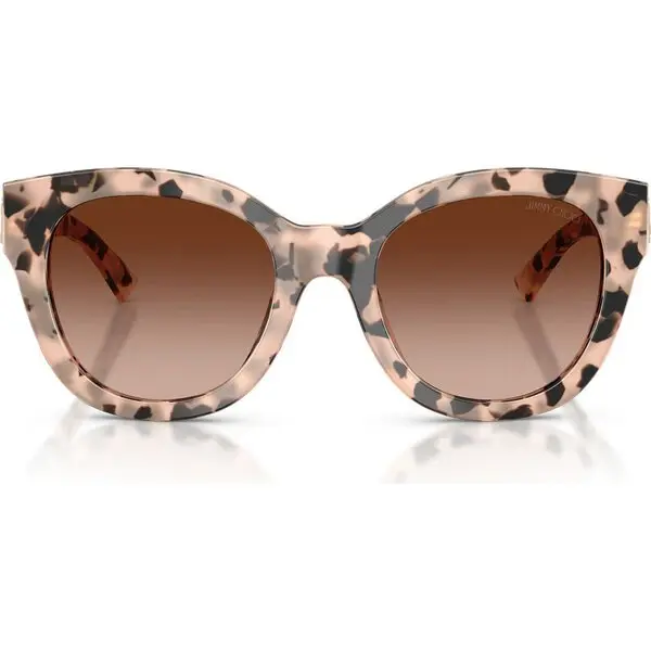 JIMMY CHOO 51mm Round Sunglasses - Pink Havana/gradient Brown