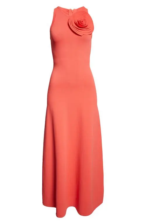 Lela Rose Rose Detail Sleeveless Sweater Dress