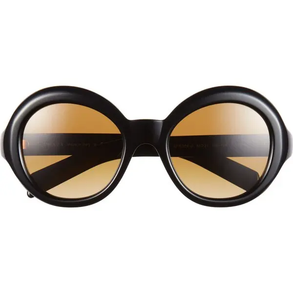 Prada 53mm Round Gradient Sunglasses - Black