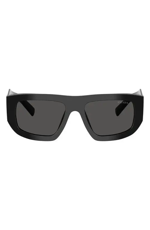 Prada 53mm Irregular Full Rim Sunglasses - Black/dark Grey