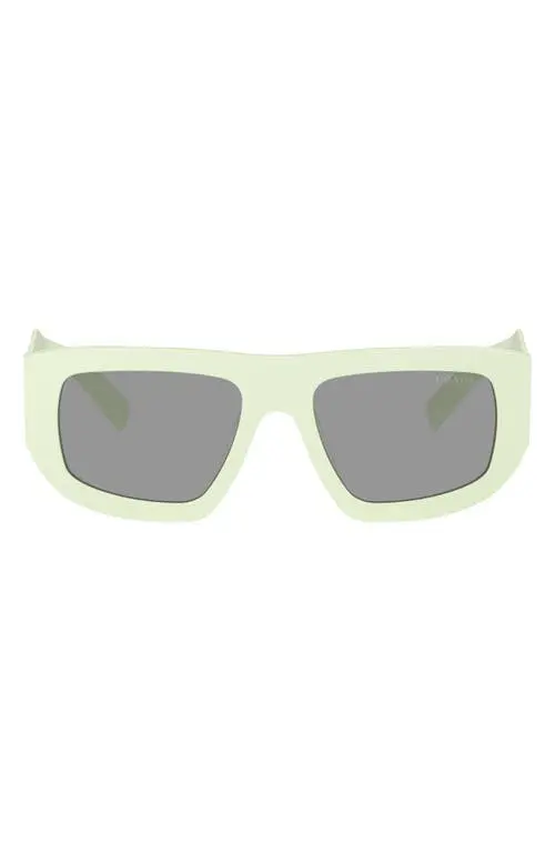Prada 53mm Irregular Full Rim Sunglasses - Matte Mint/grey