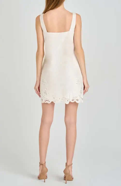 WAYF Katarina Eyelet Embroidered Cotton Mini Dress