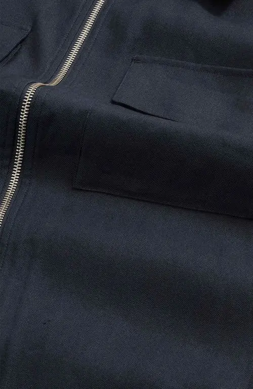 Nn07 Alban 1808 Canvas Zip-up Shirt Jacket - Deep Navy