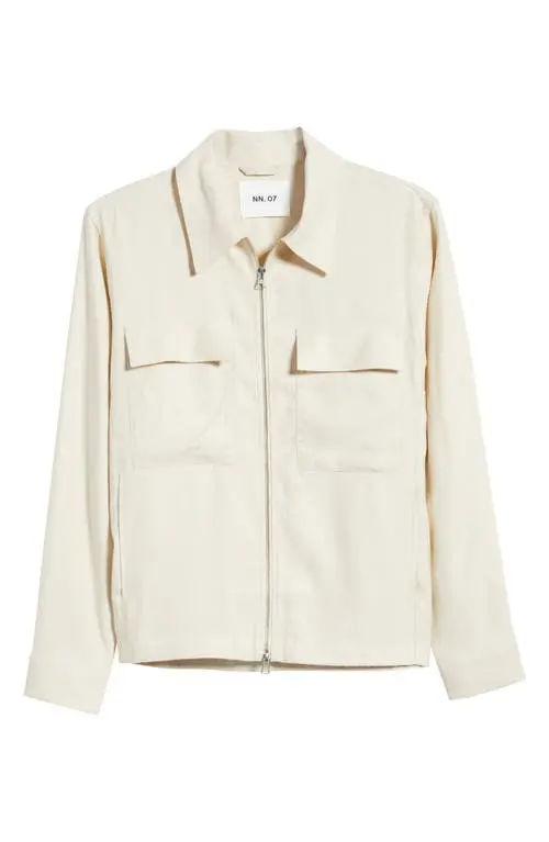 Nn07 Alban 1808 Canvas Zip-up Shirt Jacket - Ivory