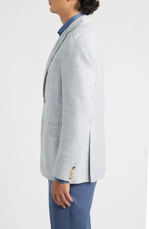 Canali Kei Trim Fit Mélange Wool & Silk Blend Sport Coat - Light Blue