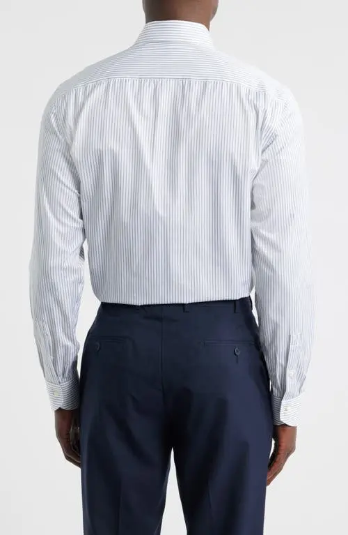 Canali Regular Fit Stripe Non-iron Cotton Dress Shirt