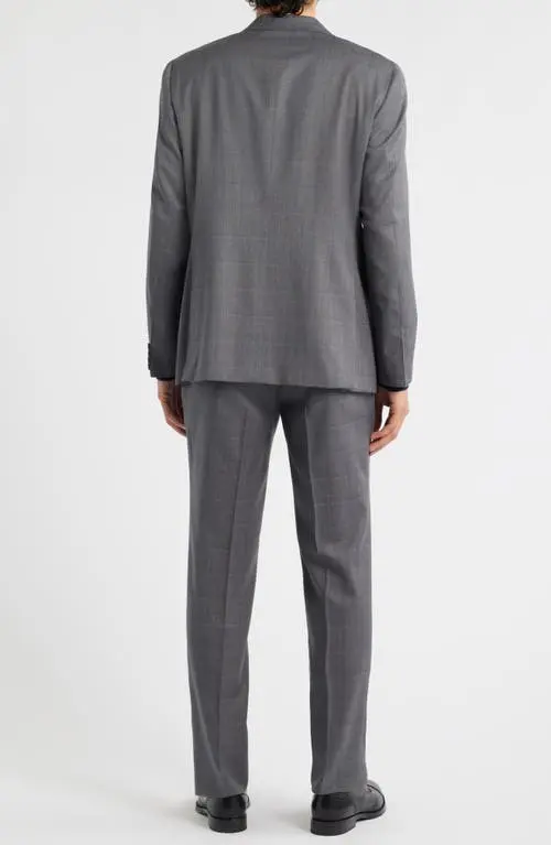 Canali Capri Trim Fit Shadow Plaid Wool Suit - Grey