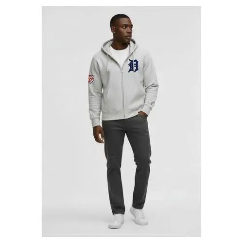 Champion Detroit Tigers Reverse Weave Chenille Full-zip Hoodie - Gray