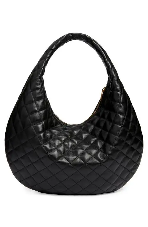 Saint Laurent Icare Quilted Leather Hobo Bag - Noir