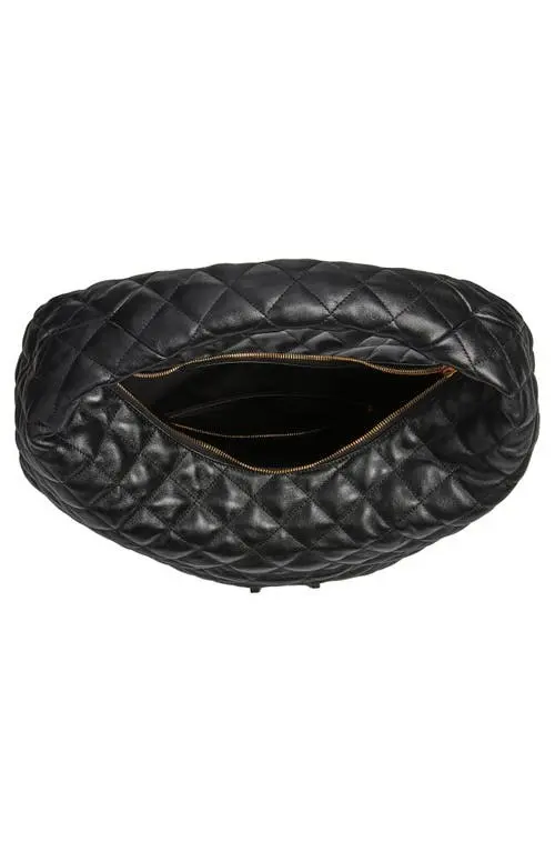 Saint Laurent Icare Quilted Leather Hobo Bag - Noir