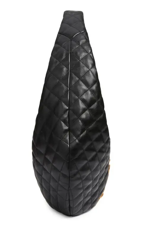Saint Laurent Icare Quilted Leather Hobo Bag - Noir