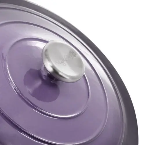 MEGACHEF 2.7 Quart Round Enameled Cast Iron Casserole - Purple