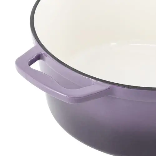 MEGACHEF 2.7 Quart Round Enameled Cast Iron Casserole - Purple