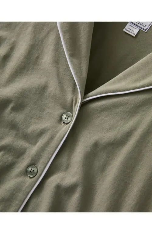 PETITE PLUME Margaux Lightweight Pima Cotton Pajamas - Green