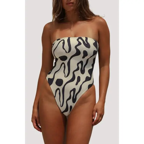 STONE FOX SWIM Paola Macramé Strapless One-piece Swimsuit - New Horizon