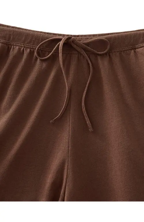 PETITE PLUME Olivia Featherweight Pima Cotton Short Pajamas - Brown