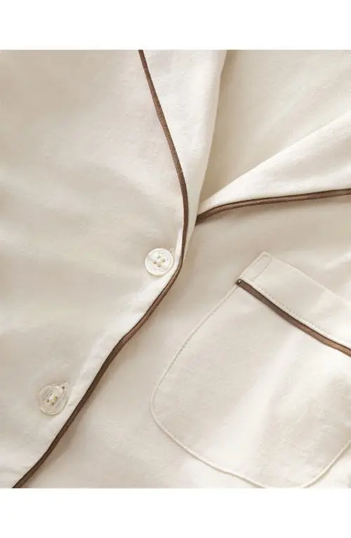 PETITE PLUME Featherweight Pima Cotton Short Pajamas - White