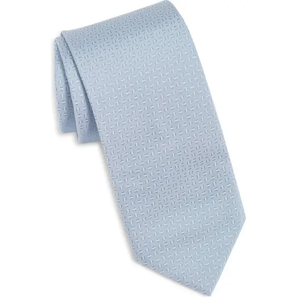 BOSS Textured Jacquard Standard Tie - Light Blue Pastel