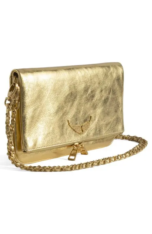 Zadig&Voltaire Rock Vintage Metallic Crossbody Bag - Gold