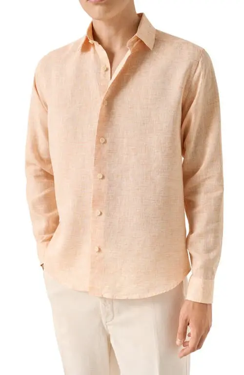 Eton Regular Fit Linen Dress Shirt - Medium Orange