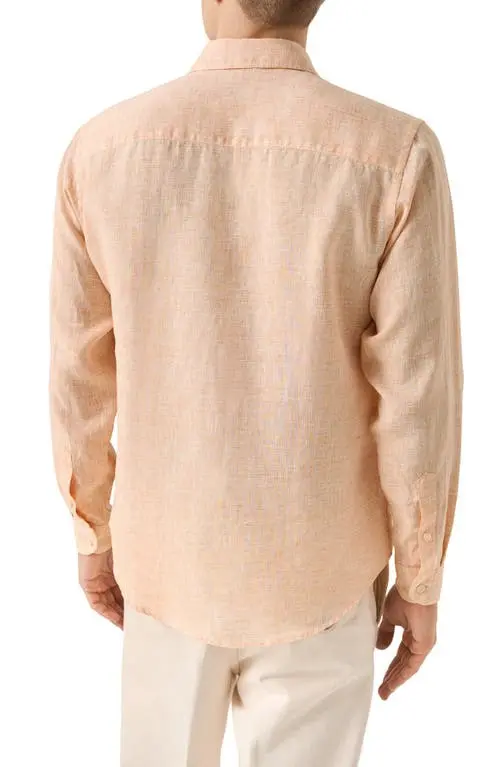 Eton Regular Fit Linen Dress Shirt - Medium Orange
