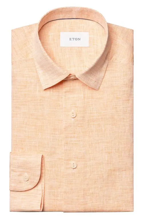 Eton Regular Fit Linen Dress Shirt - Medium Orange