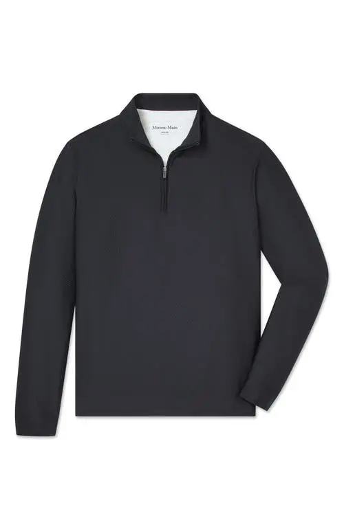 Mizzen+main Easton Textured Quarter-zip Pullover - Black