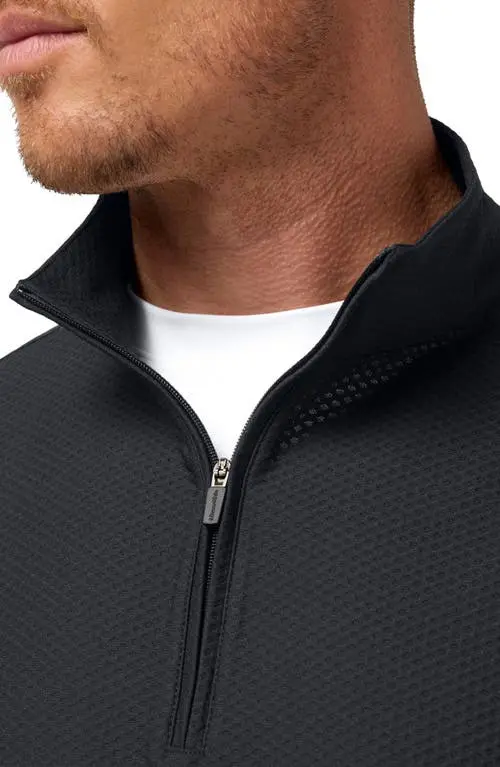 Mizzen+main Easton Textured Quarter-zip Pullover - Black