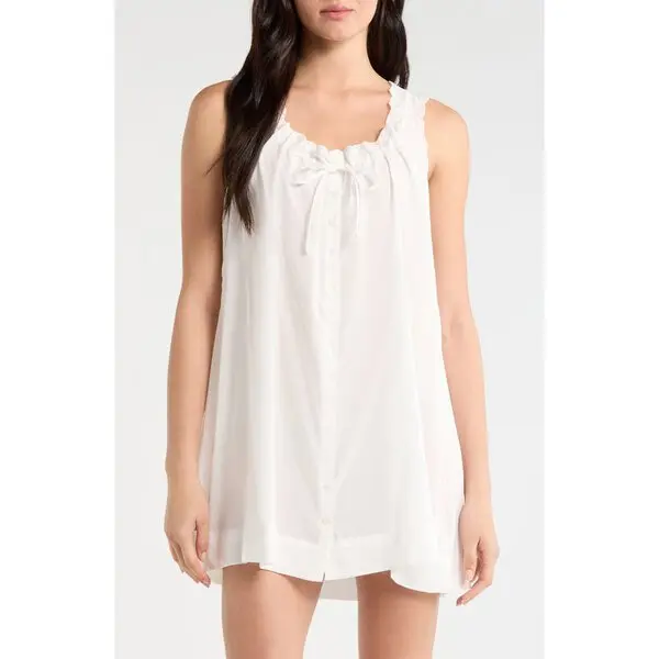REFORMATION Holly Organic Cotton Blend Sleep Dress - Ivory
