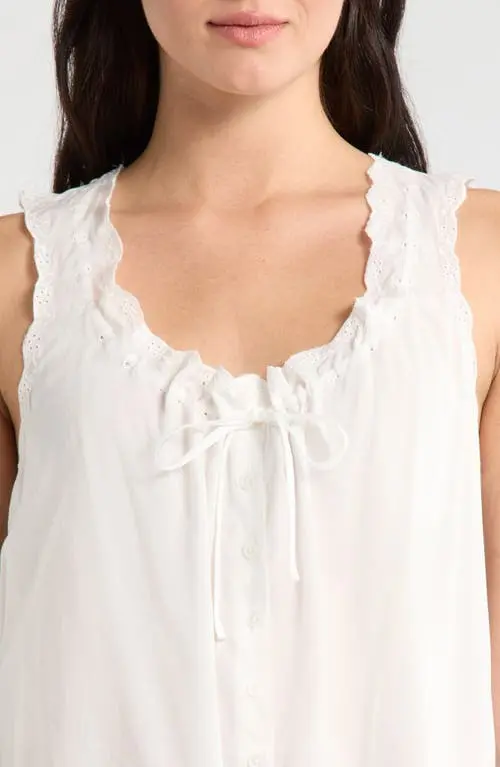 REFORMATION Holly Organic Cotton Blend Sleep Dress - Ivory