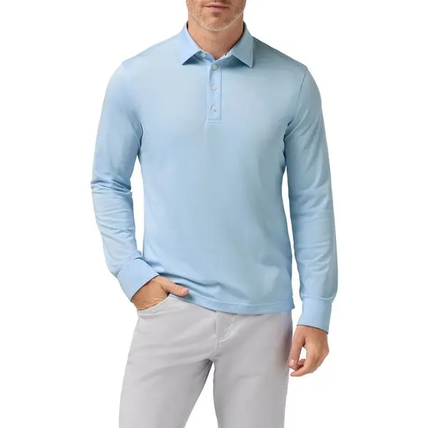 Mizzen+main Harper Long Sleeve Performance Polo - Cloud Blue