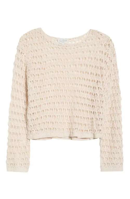 PACSUN Willa Cotton-blend Open Stitch Sweater - Ivory