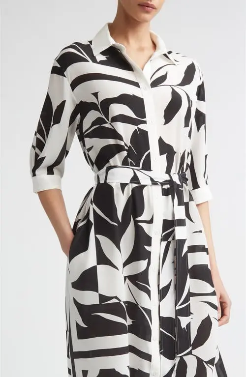 Max Mara Changio Beachwear Floral Silk Midi Shirtdress