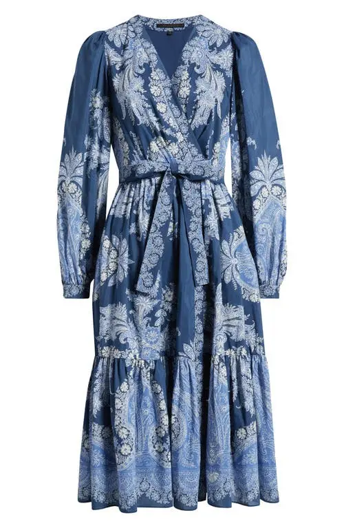 Kobi Halperin Kai Print Long Sleeve Midi Dress