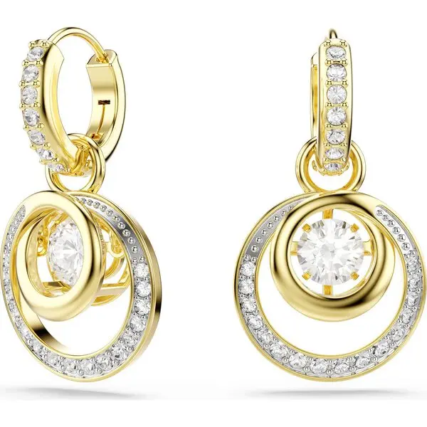SWAROVSKI Hyperbola Drop Earrings - Gold/white