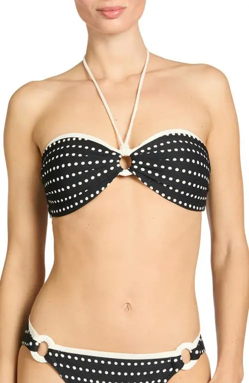 Robin Piccone Millie Bandeau Bikini Top - Black/ecru