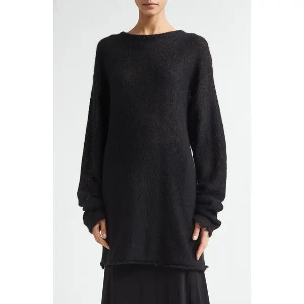 TOTEME Longline Mohair Blend Sweater - Black