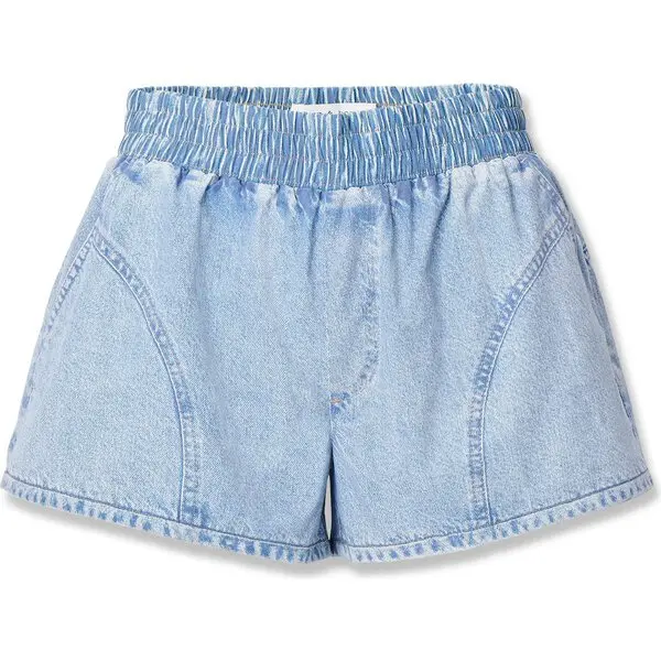 Rag & Bone Rb Miramar Flyweight Trompe L'oeil Faux Denim Shorts - Shaler