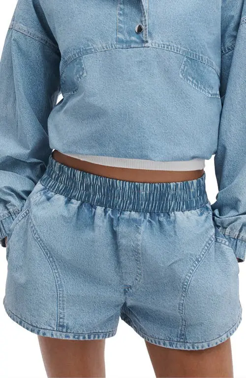 Rag & Bone Rb Miramar Flyweight Trompe L'oeil Faux Denim Shorts - Shaler
