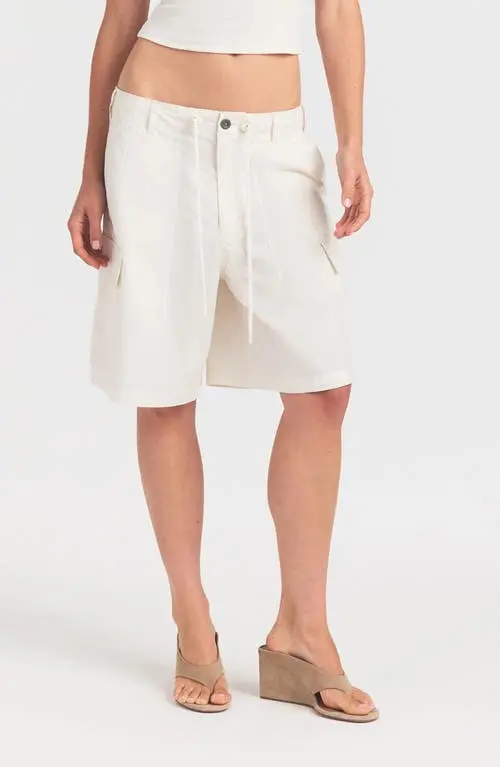 SKIMS Swiss Cotton Cargo Shorts - Egret