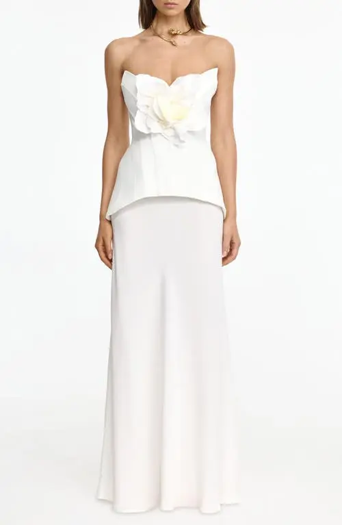 Acler Bankson Floral Appliqué Gown - Ivory