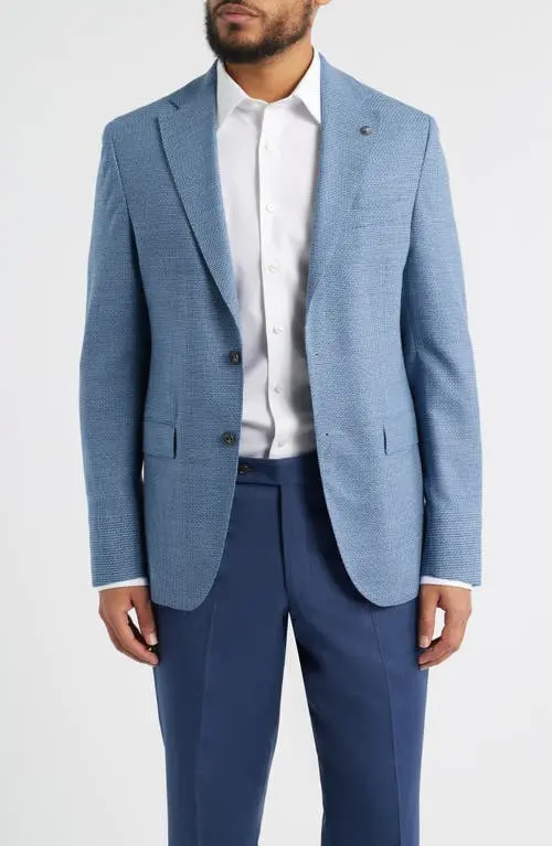 JACK VICTOR Midland Contemporary Fit Textured Stretch Wool Sport Coat - Light Blue