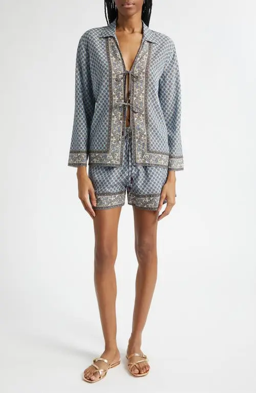 Veronica Beard Printed Drawstring Shorts