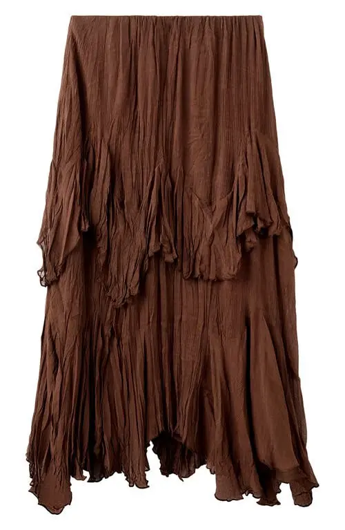 Mango Ruffled Chiffon Maxi Skirt