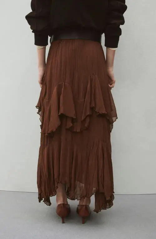 Mango Ruffled Chiffon Maxi Skirt