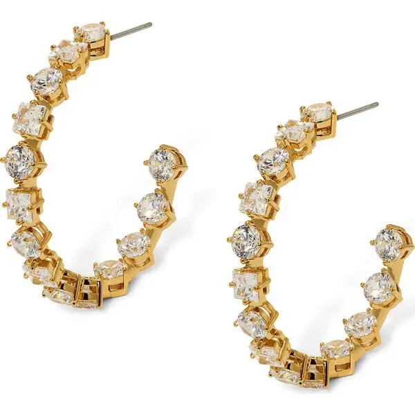 Nadri Lucia Cubic Zirconia Hoop Earrings - Gold