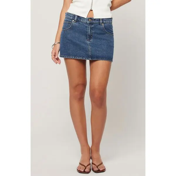 Abrand Denim 99 Bella Denim Skirt - Mid Blue
