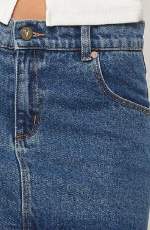 Abrand Denim 99 Bella Denim Skirt - Mid Blue
